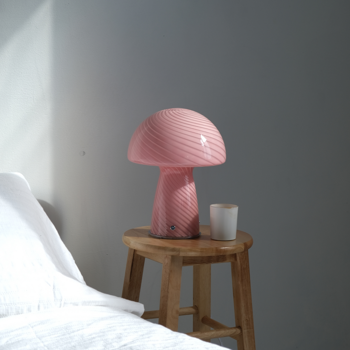 Glass Mushroom Table Lamp, Pink | Shop Humber